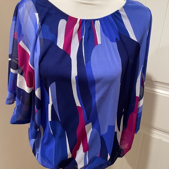 Alfani | Tops | Alfani Angel Sleeve Bubble Hem Blouson Top | Poshmark